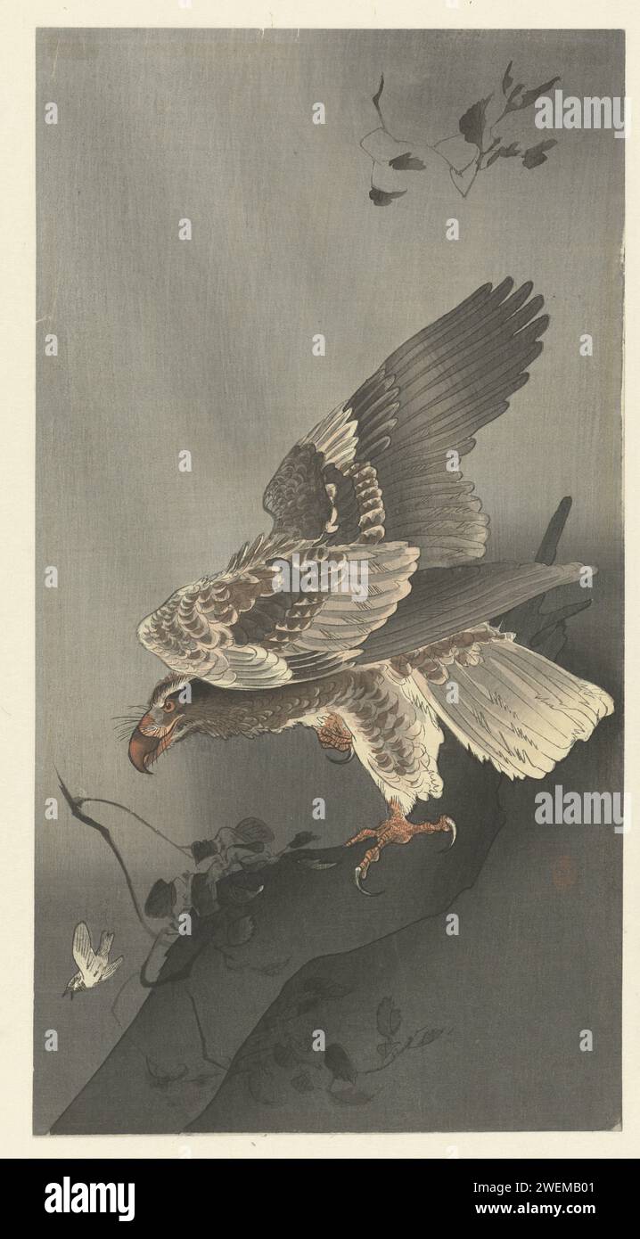 Arend lurking to prey, Ohara Koson, 1887 - 1930 print Arend with spread ...