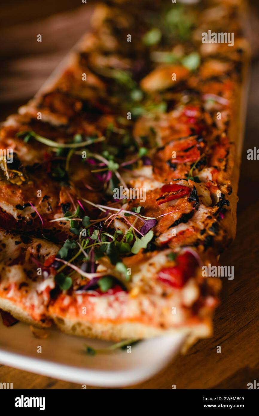 View flatbread pepperoni pizza hi-res stock photography and images - Alamy