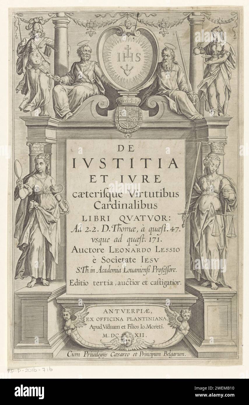 Peter, Paulus, Caution and Justice, Anonymous, 1612 print Latin title ...