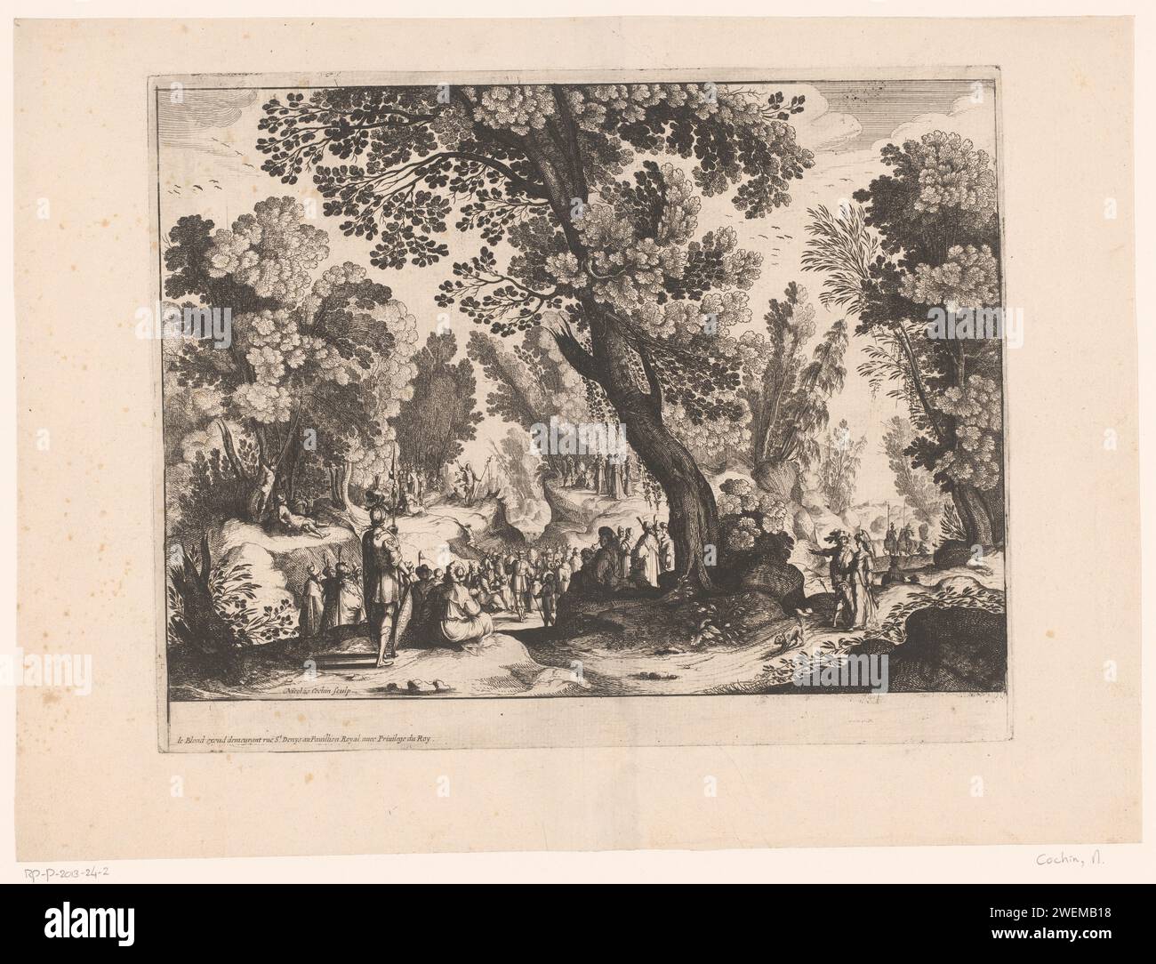 Landscape with the preaching of Johannes de Boper, Nicolas Cochin, 1620 ...