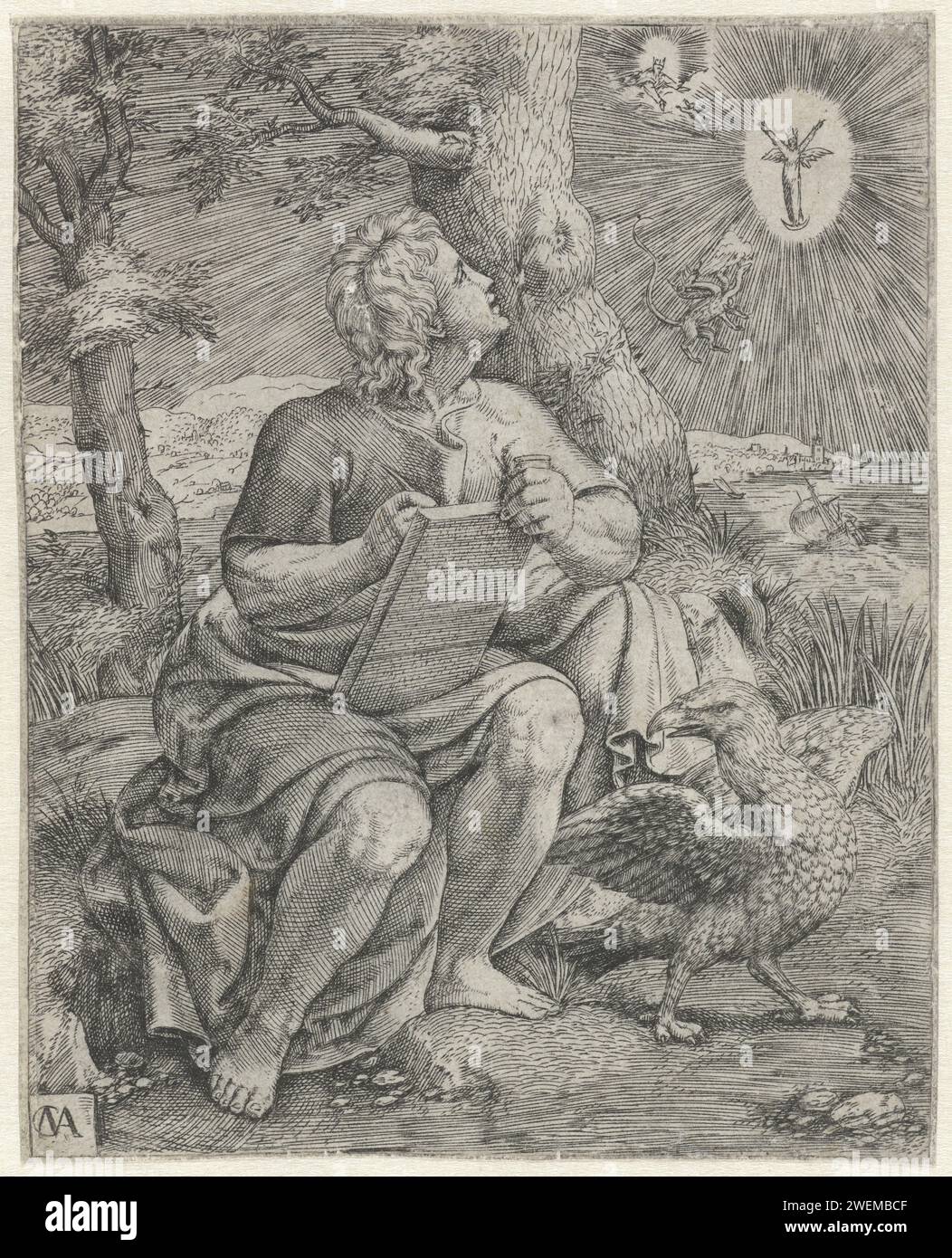 The Evangelist Johannes, 1544 - 1556 print The evangelist John, sitting ...