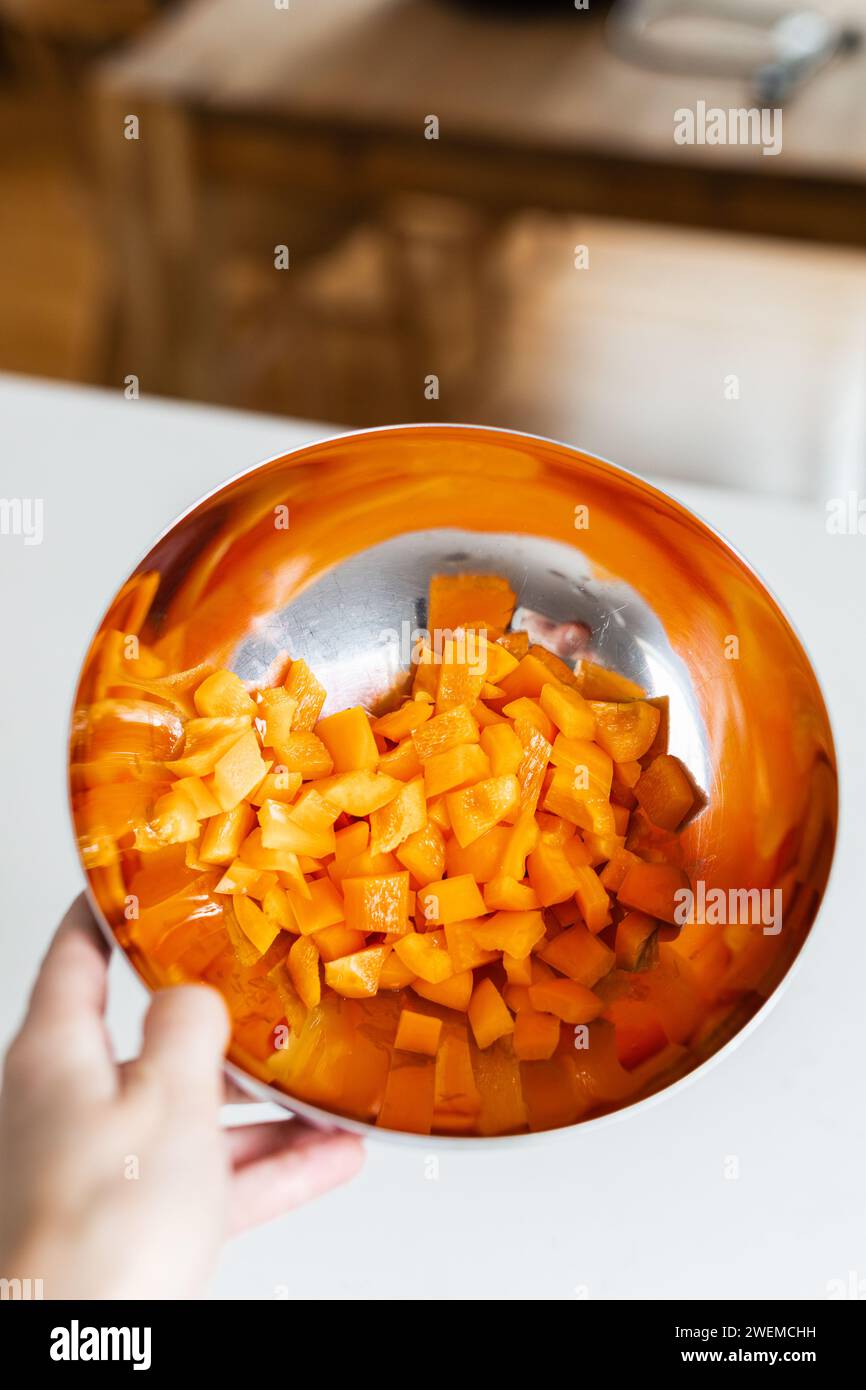 Diced bell peppers hi-res stock photography and images - Alamy