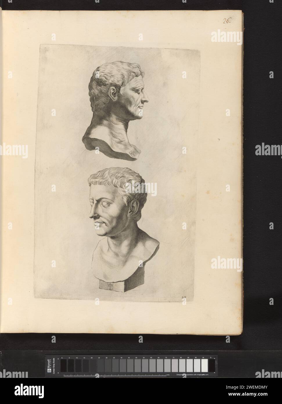 Two Roman portrait busts, 1636 - 1647 print Two Roman portrait busts ...