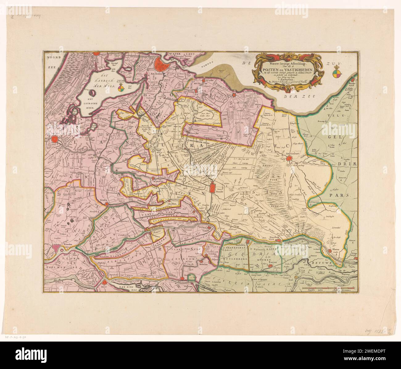 Map of the provinces of Holland, Utrecht and Gelderland with the ...