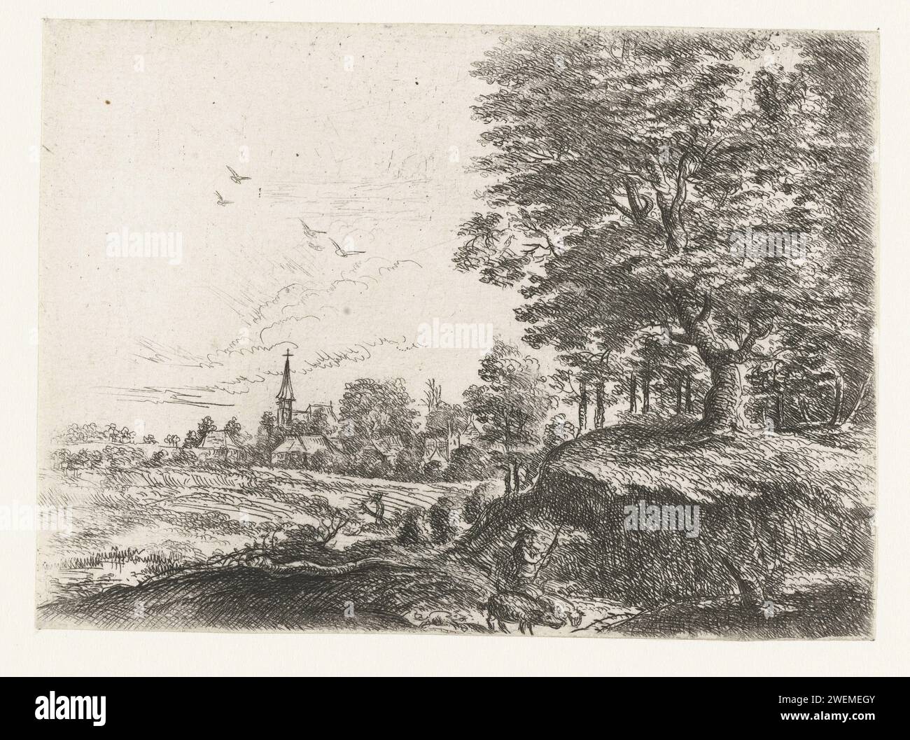 Landscape with a man with pigs, Philips Augustijn Immenraet, After ...