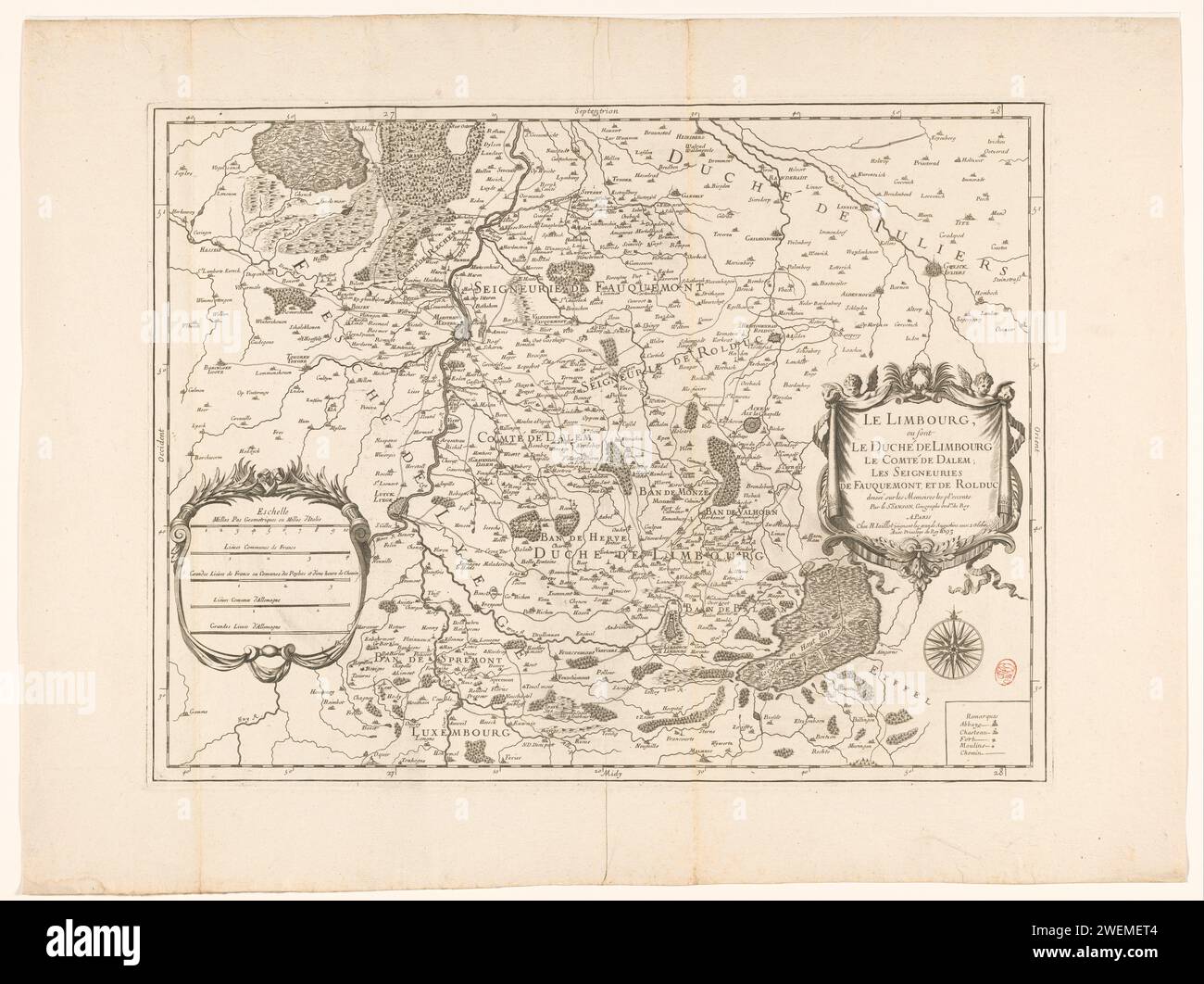 Map of Limburg, Anonymous, 1683 print Map of Limburg. On the right the ...