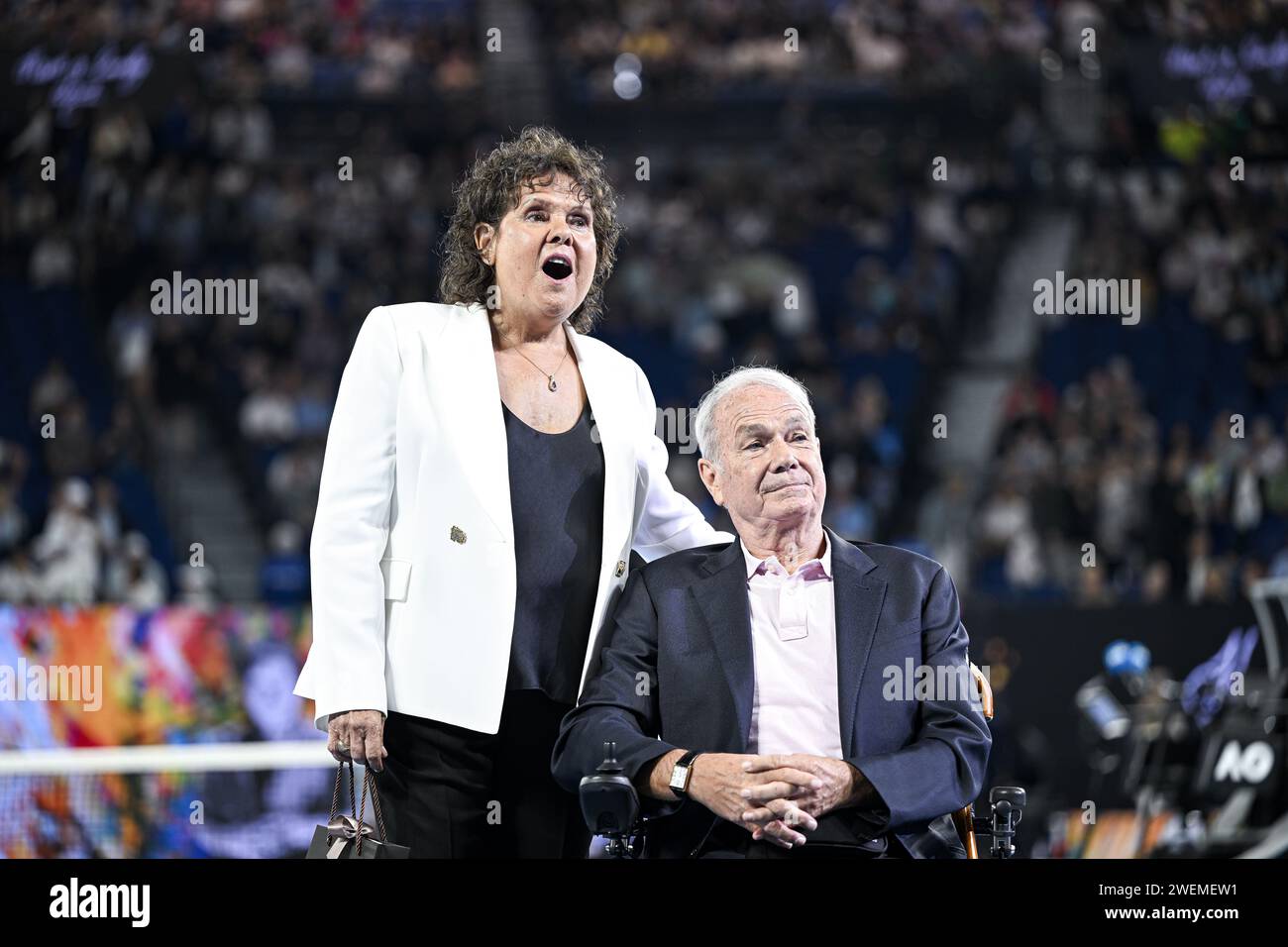 Evonne Fay Goolagong Cawley with her husband Robert Cawley during the ...