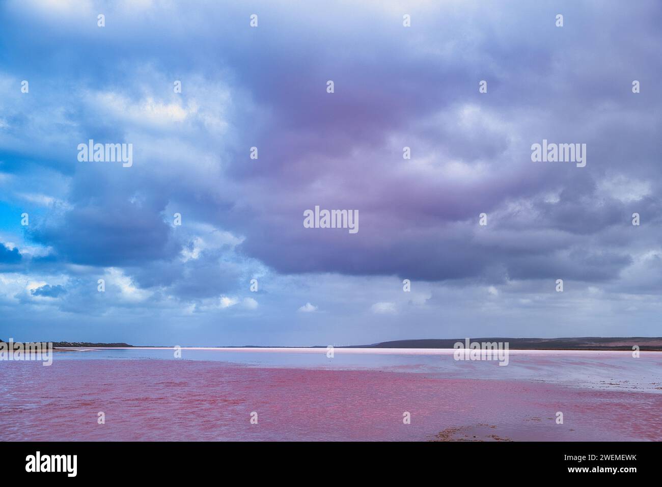 The extremely salty Pink Lake (Hutt Lagoon) near Port Gregory, Kalbarri ...