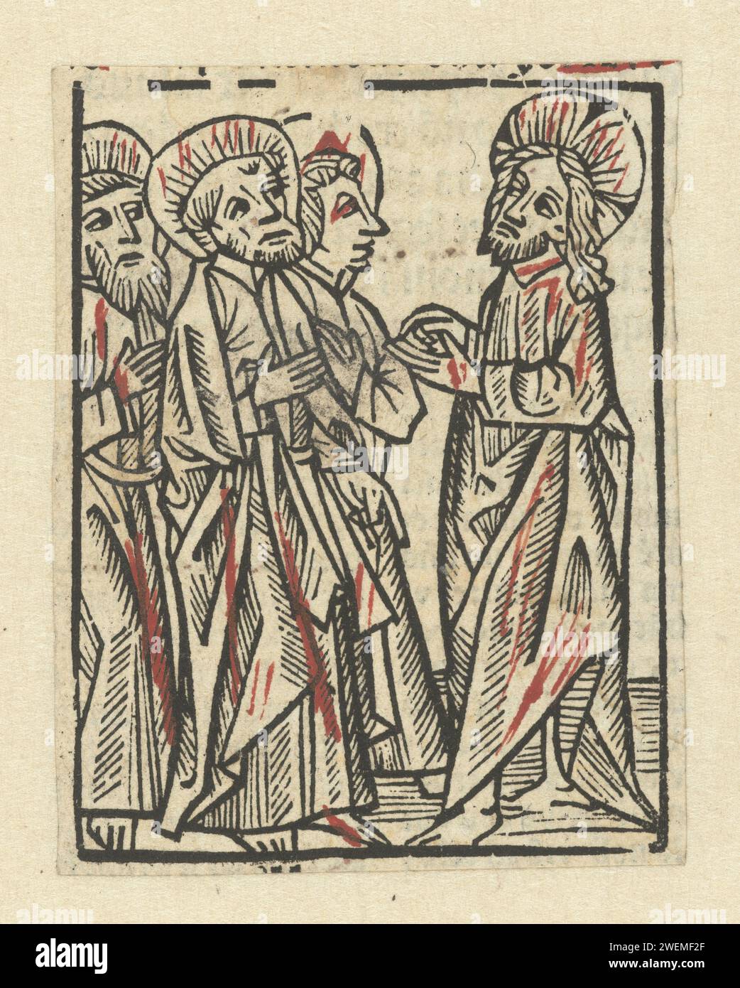 Christ with three disciples, Anonymous, 1490 - 1510 print paper adult ...