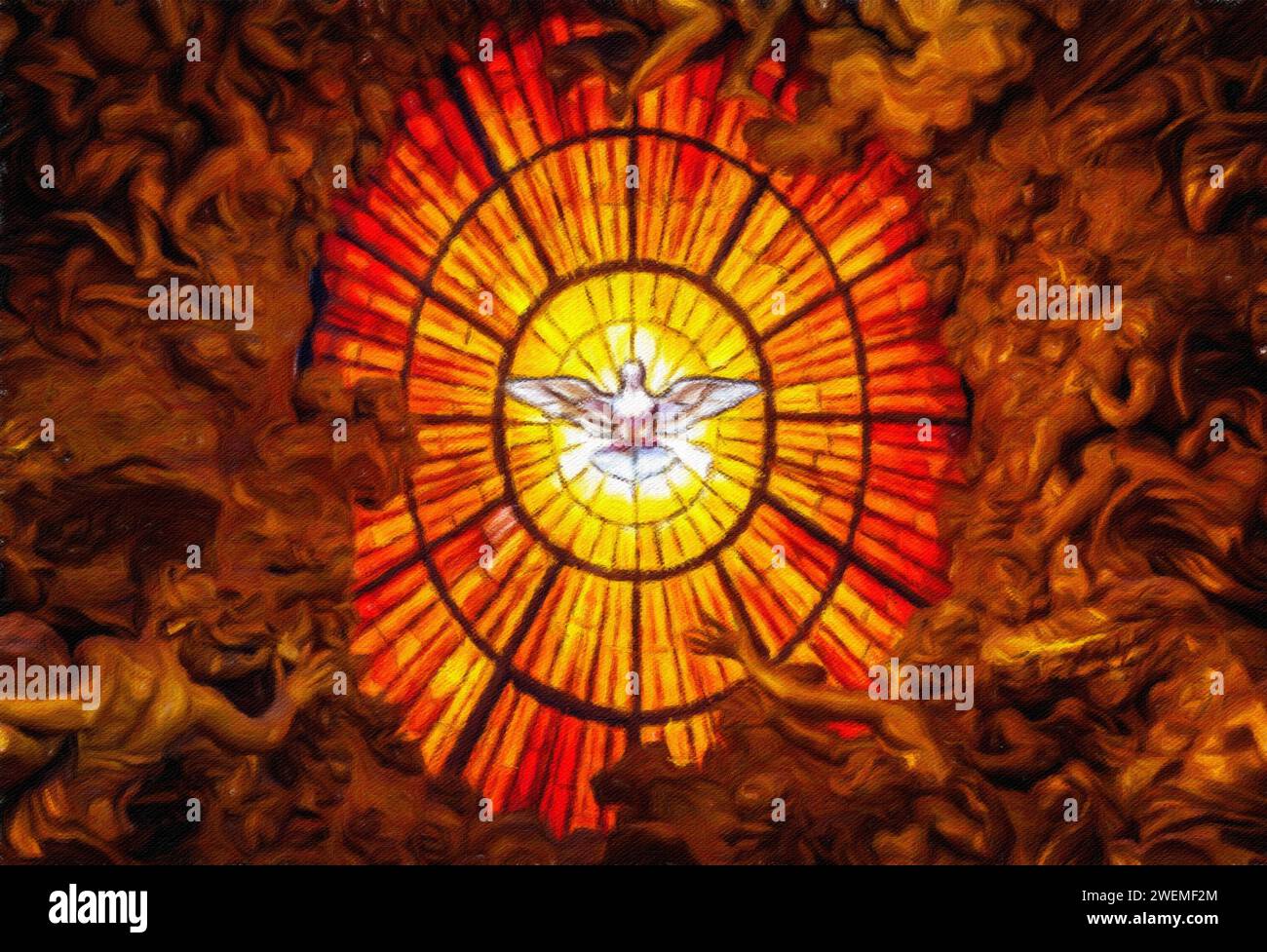 Creative illustration of Holy spirit symbol of peace, love and hope ...