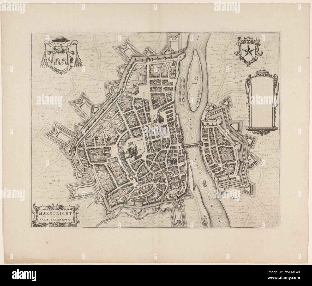 Map of Maastricht, Anonymous, 1652 print Map of Maastricht in a ...