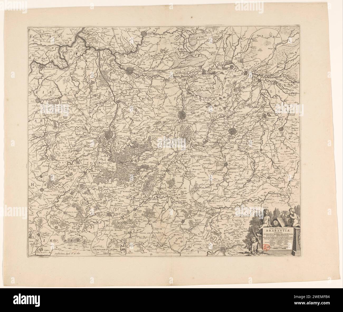 Map of the southern part of the Duchy Brabant, Anonymous, 1666 - 1696 ...