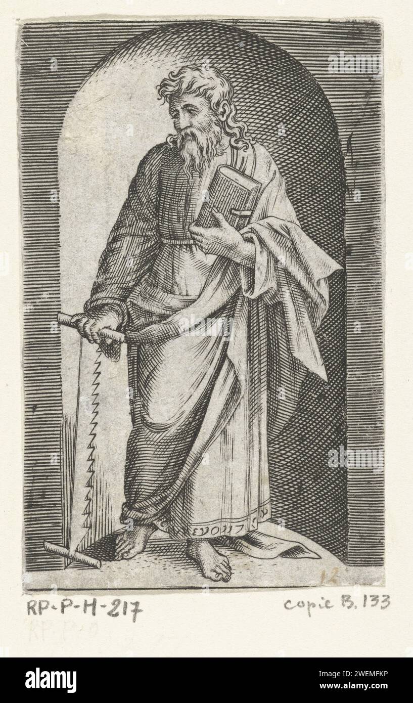 Apostle Simon Zelotes with saw standing in Nis, Anonymous, After ...