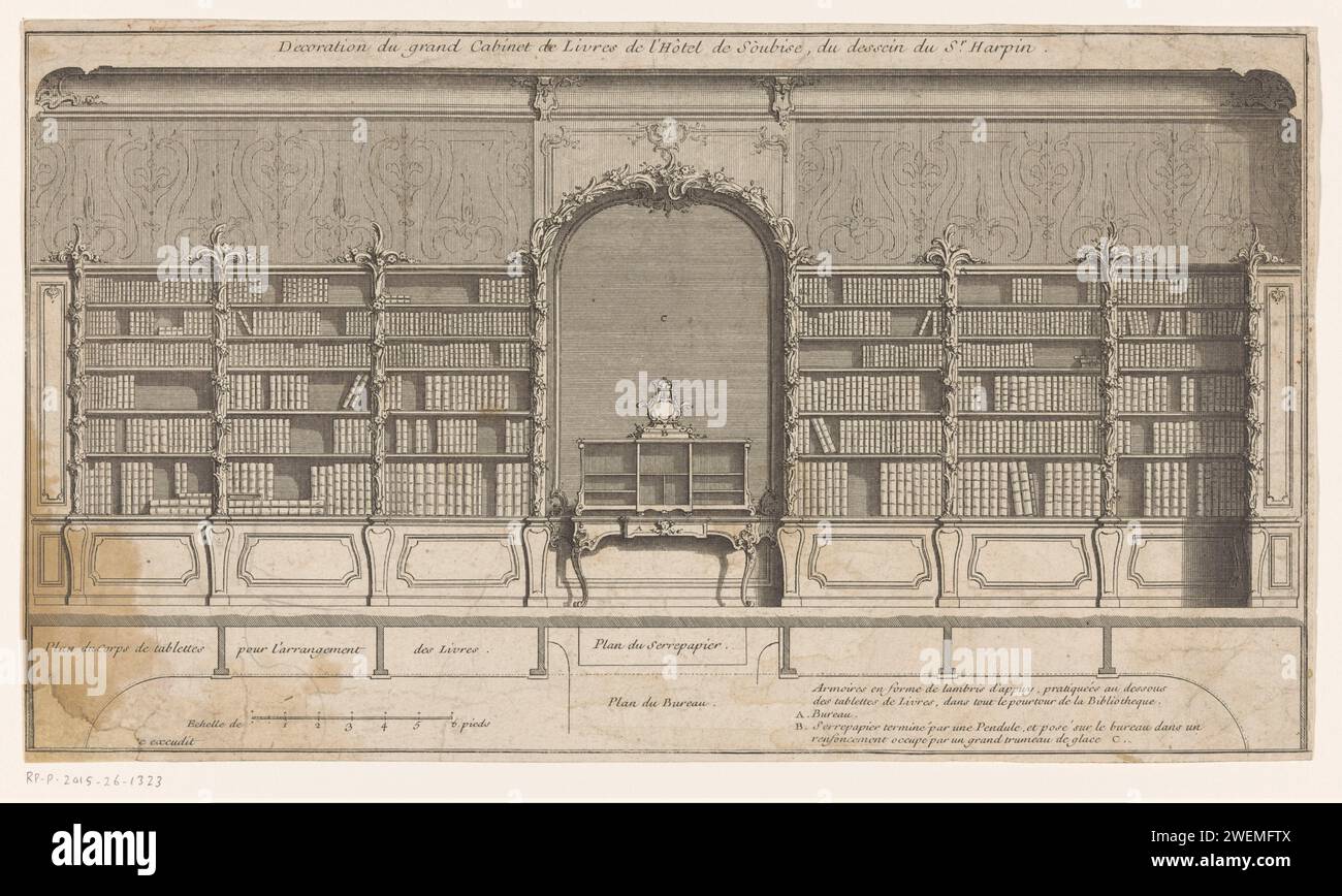 Library of the Hôtel de Soubise in Paris, Anonymous, After Louis Harpin ...