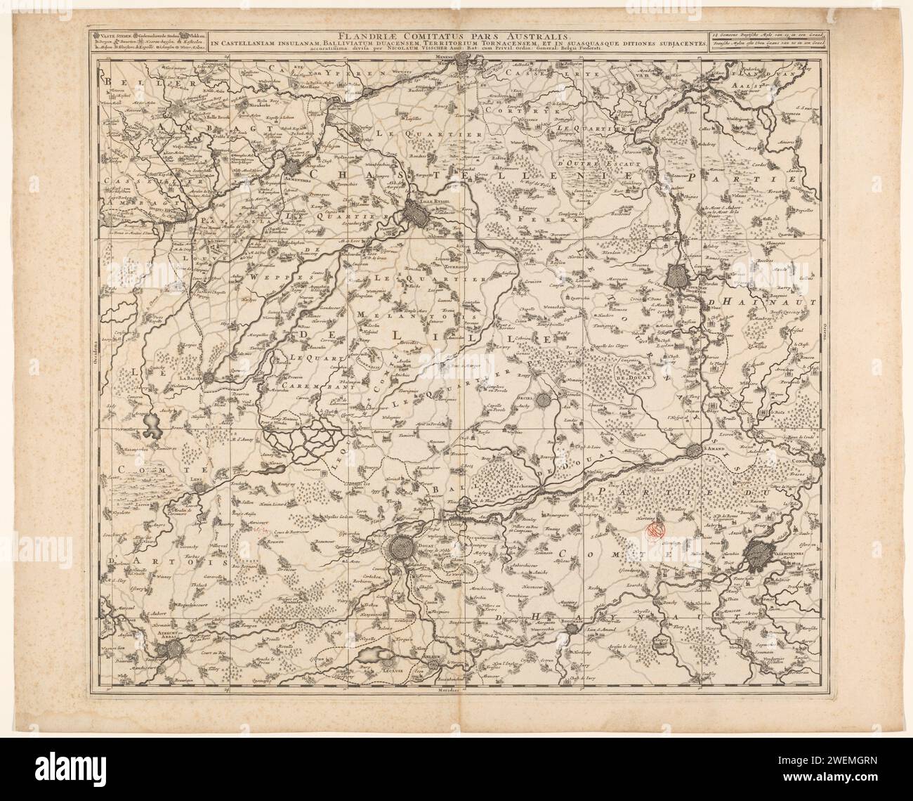 Map of Frans -Vlaanderen, Anonymous, 1677 - 1720 print Map of French ...
