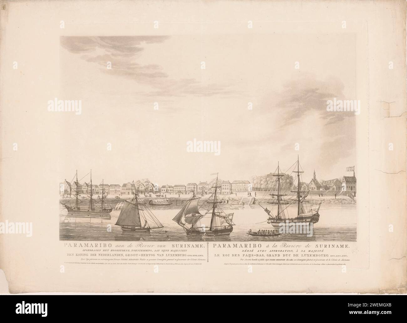 View of Paramaribo from the River Suriname, Friedrich Christoph ...