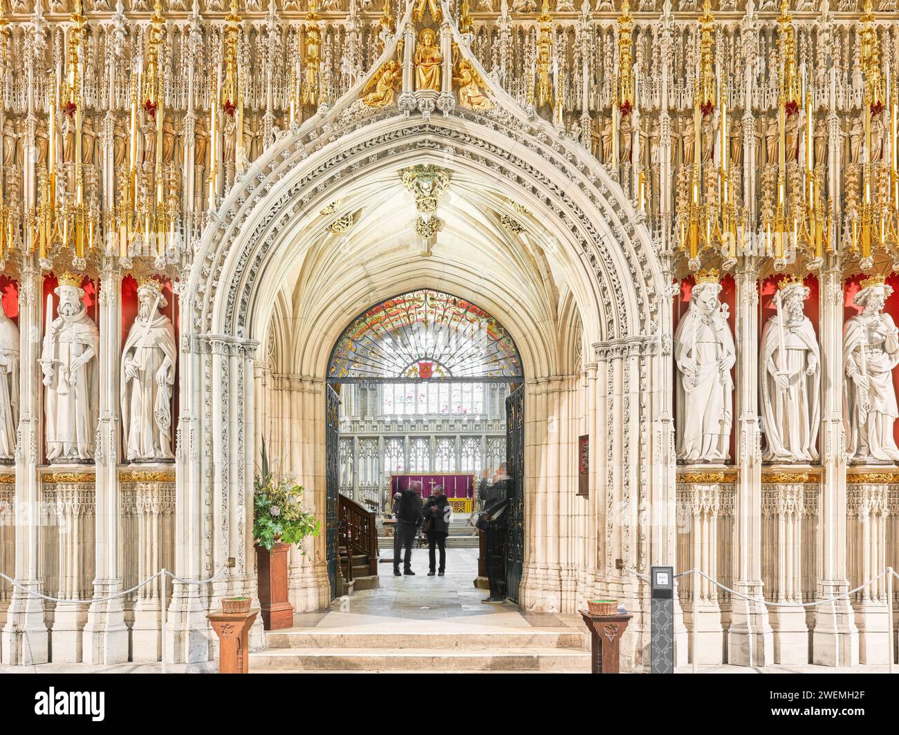 Artched entrance, in the rood screen, from the nave to the quire and ...
