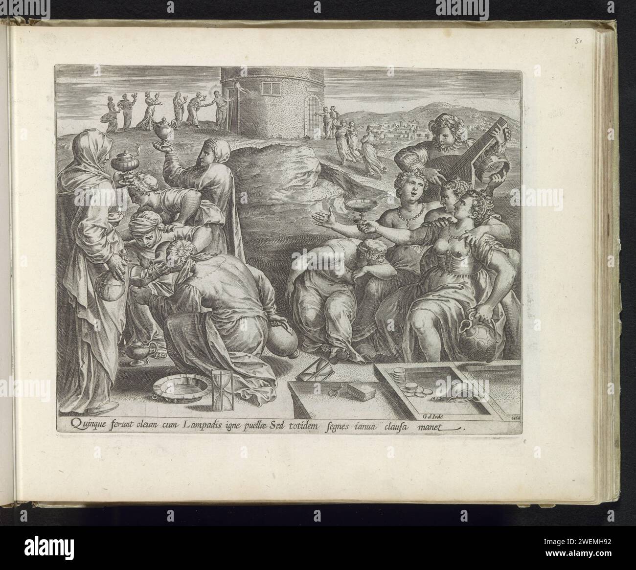Parable of the wise and foolish virgins, 1585 print The ten wise and ...