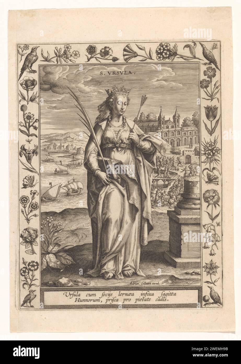Holy Ursula, c. 1590 - c. 1610 print Holy Ursula. Part of a series of ...