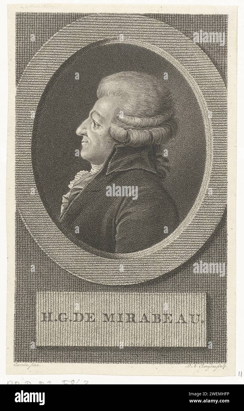 Portrait of Honoré-Gabriel de Riqueti count of Mirabeau, Lambertus ...