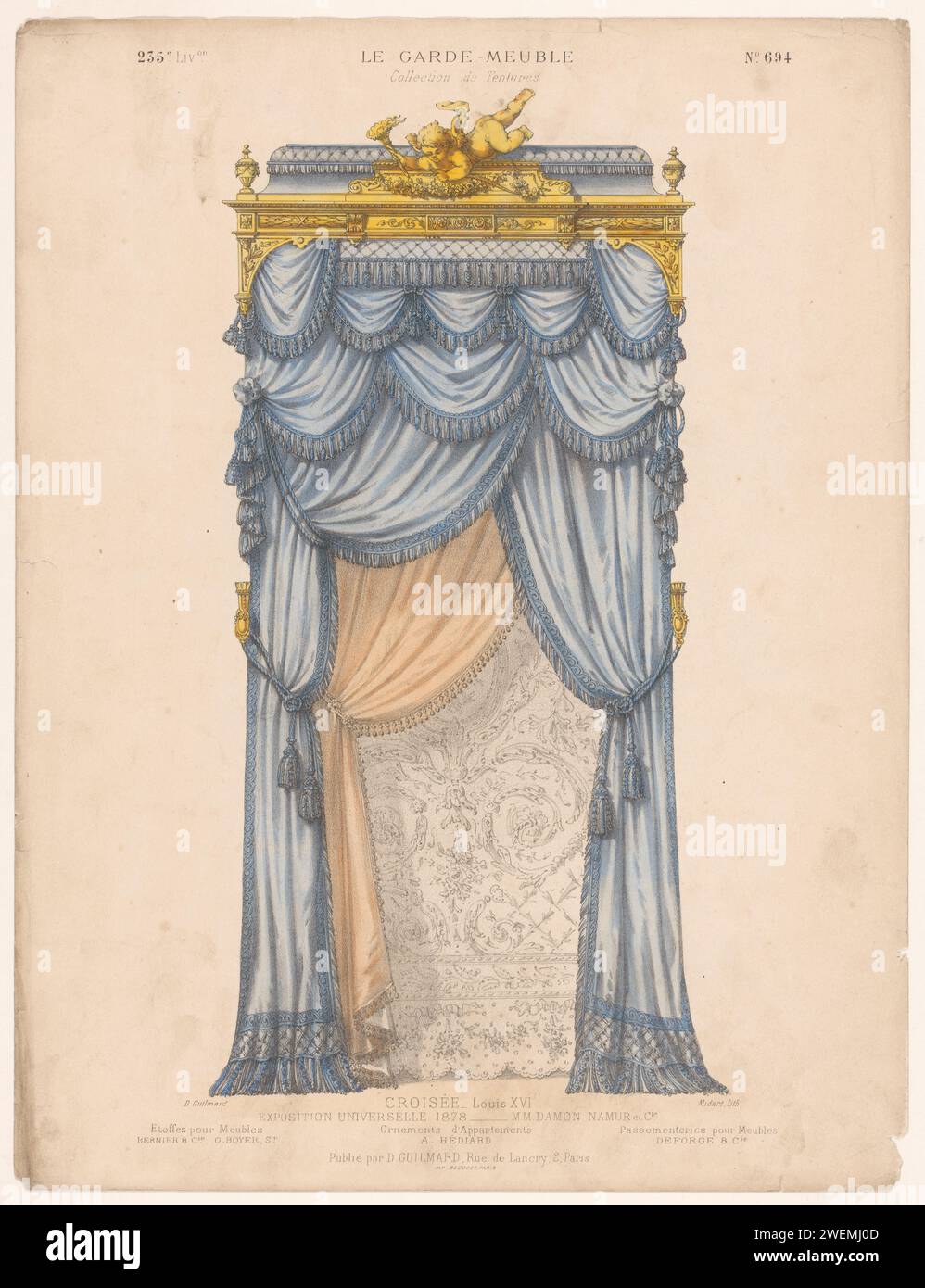 Window with curtains, midart, after désiré guilmard, c. 1860 - c. 1880 ...