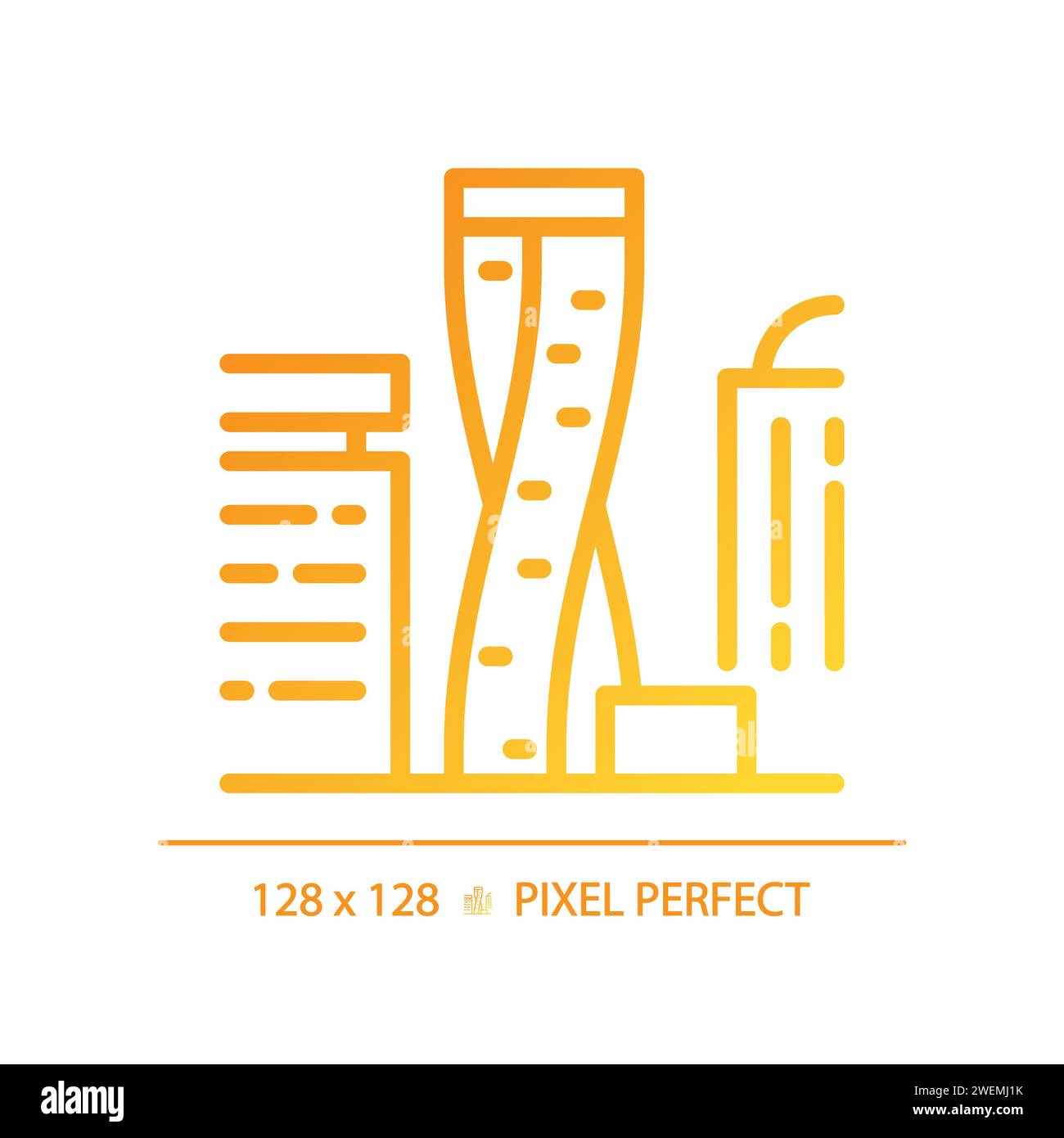 Cayan twisted tower gradient linear vector icon Stock Vector Image & Art - Alamy