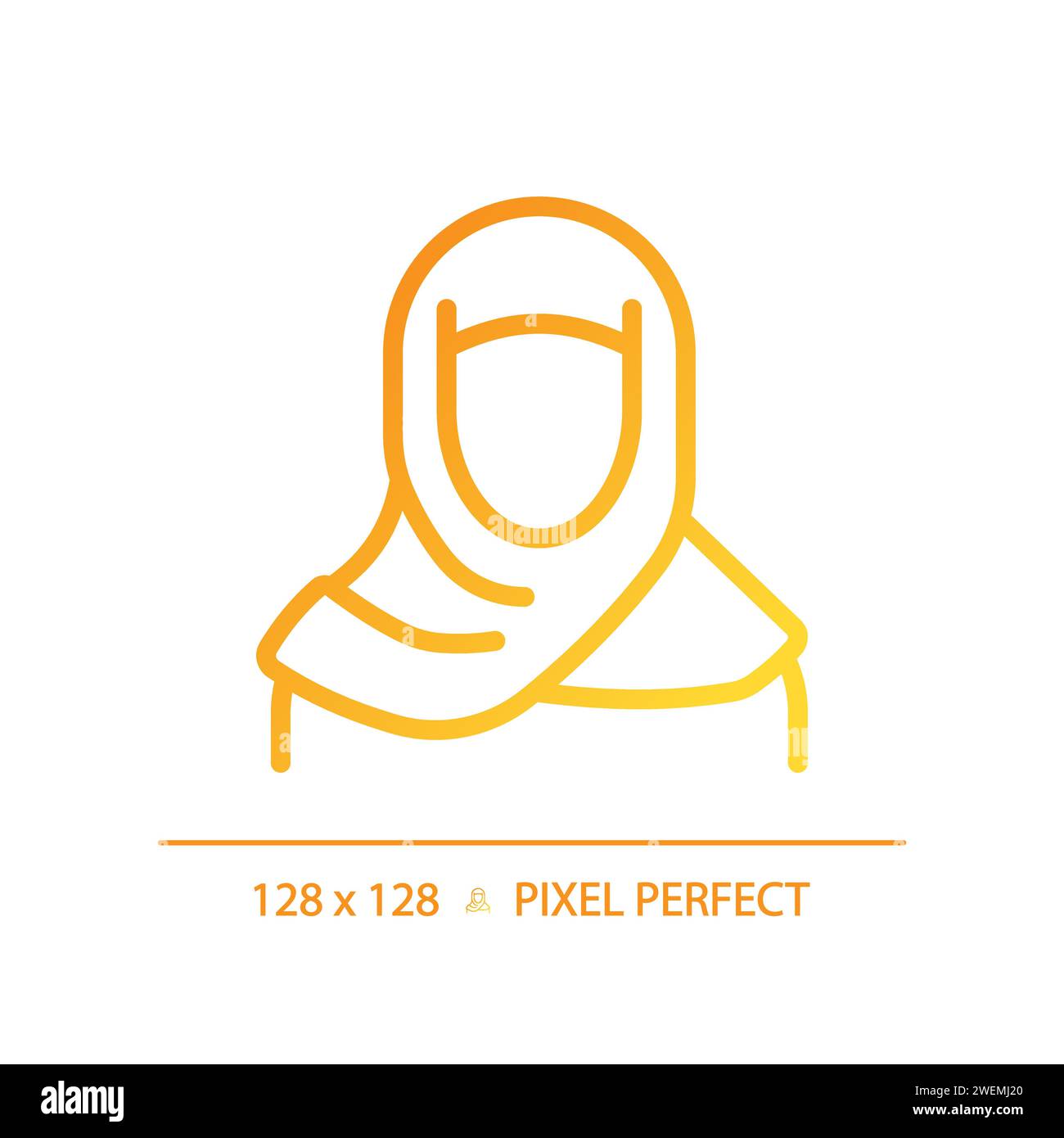 Abaya muslim woman gradient linear vector icon Stock Vector Image & Art ...