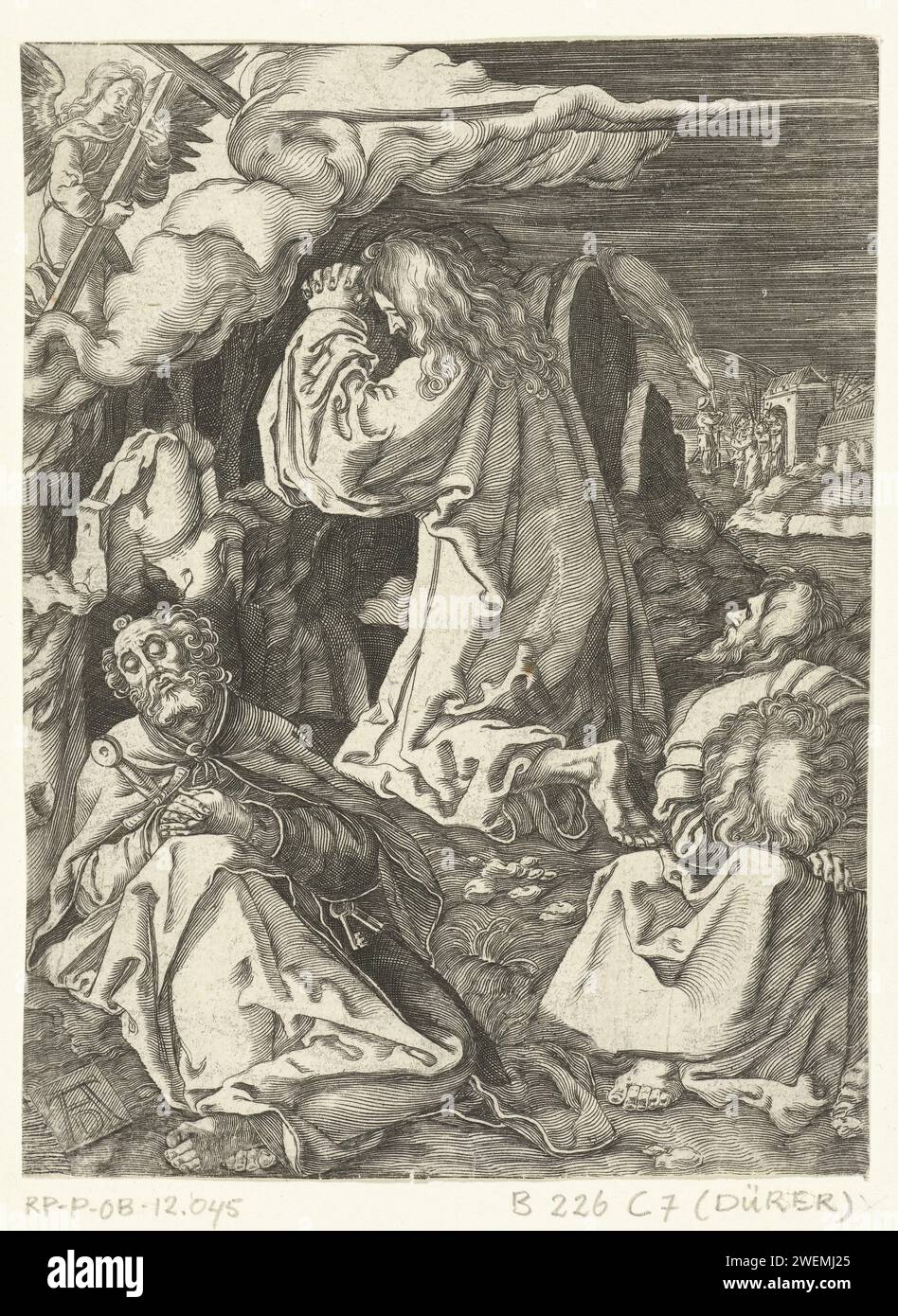Christ in the Hof van Olijven, Anonymous, After Albrecht Dürer, 1656 - 1699 print paper ...
