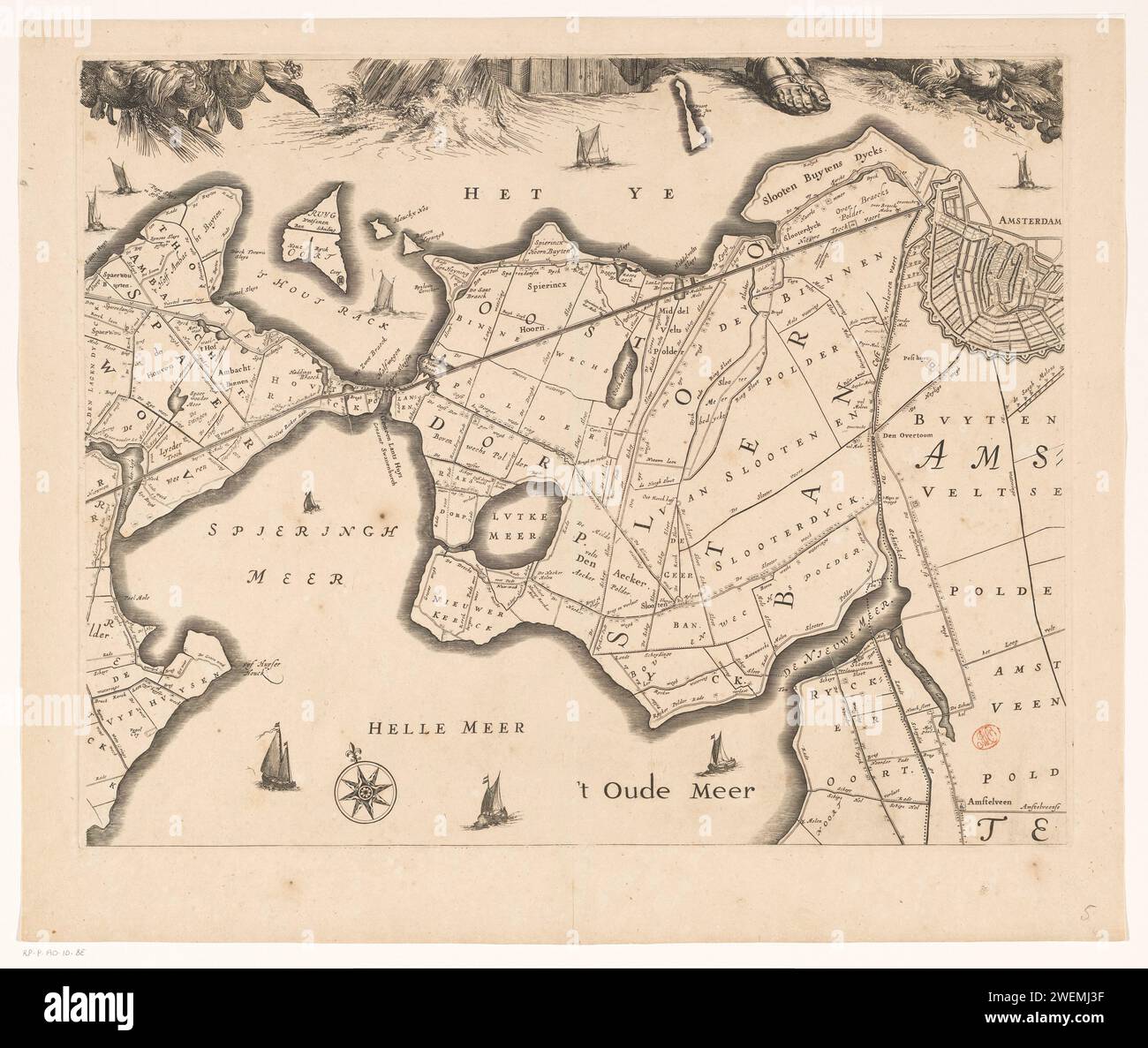 Map of the Water Board of Rijnland (fifth part), Cornelis Danckerts (I ...