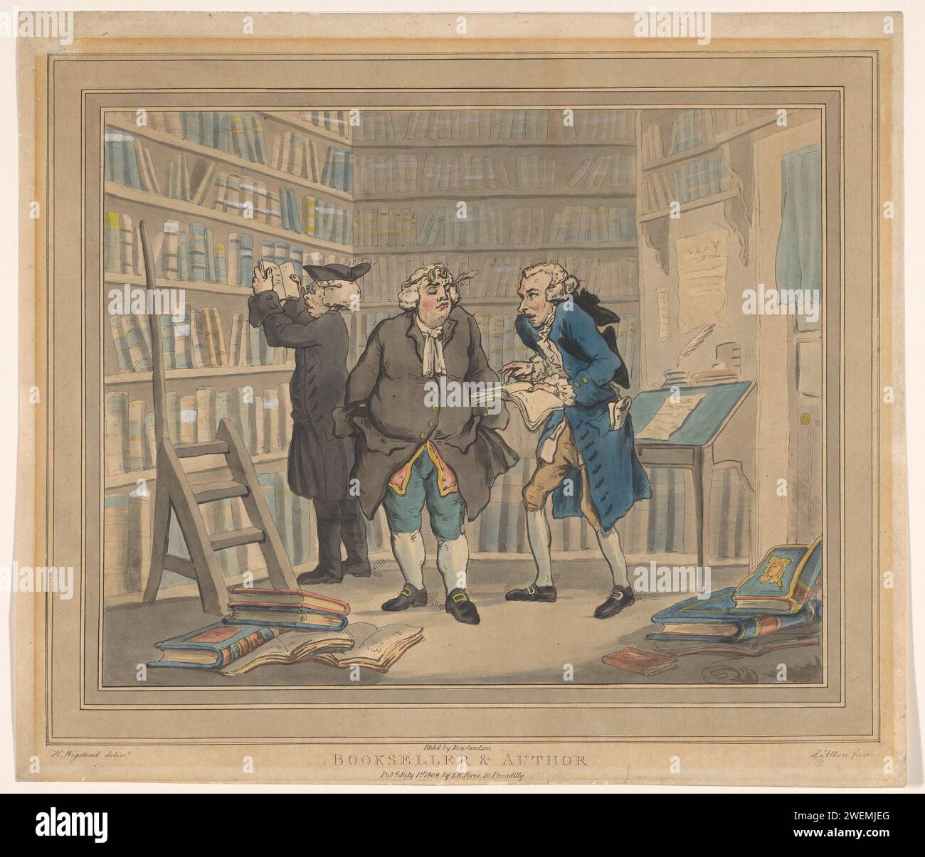 Bookseller and a writer, Thomas Rowlandson, After Henry Wigstead, 1802 ...