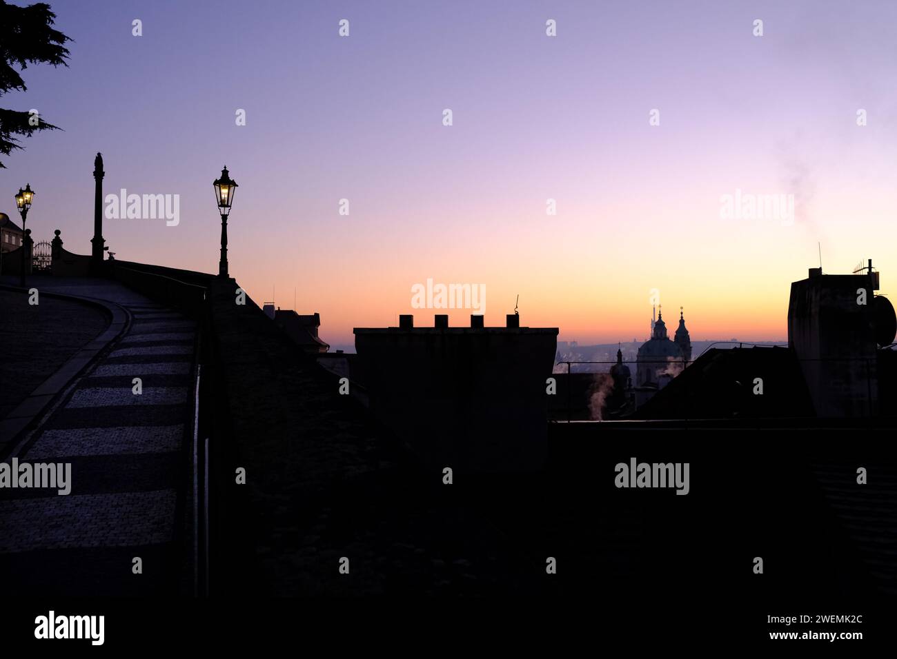 Smoke from chimneys over prague hi-res stock photography and images - Alamy