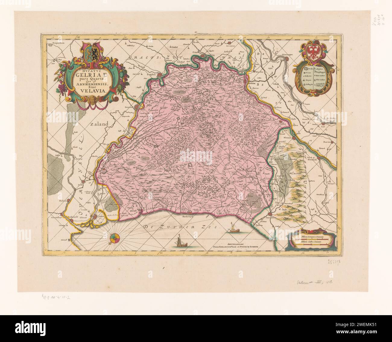 Map of the Veluwe, Anonymous, 1675 - 1711 print At the top left the ...