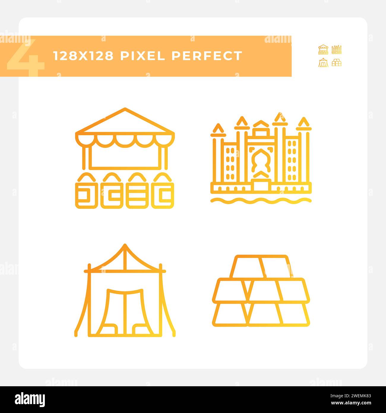 Uae wealth arabic heritage gradient linear vector icons set Stock Vector Image & Art - Alamy