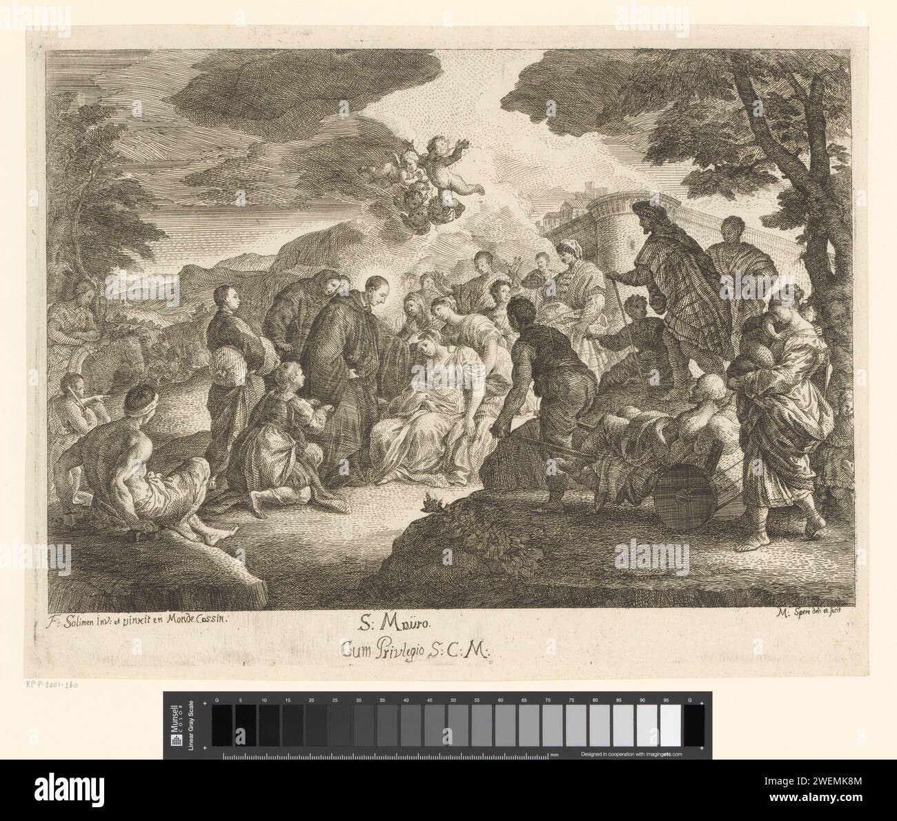 Holy Maurus heals the sick, Martin Speer, After Francesco Solimena ...