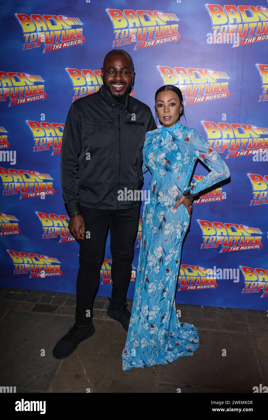London, UK. 25th Jan, 2024. Ben Ofoedu and Precious Muir seen attending ...