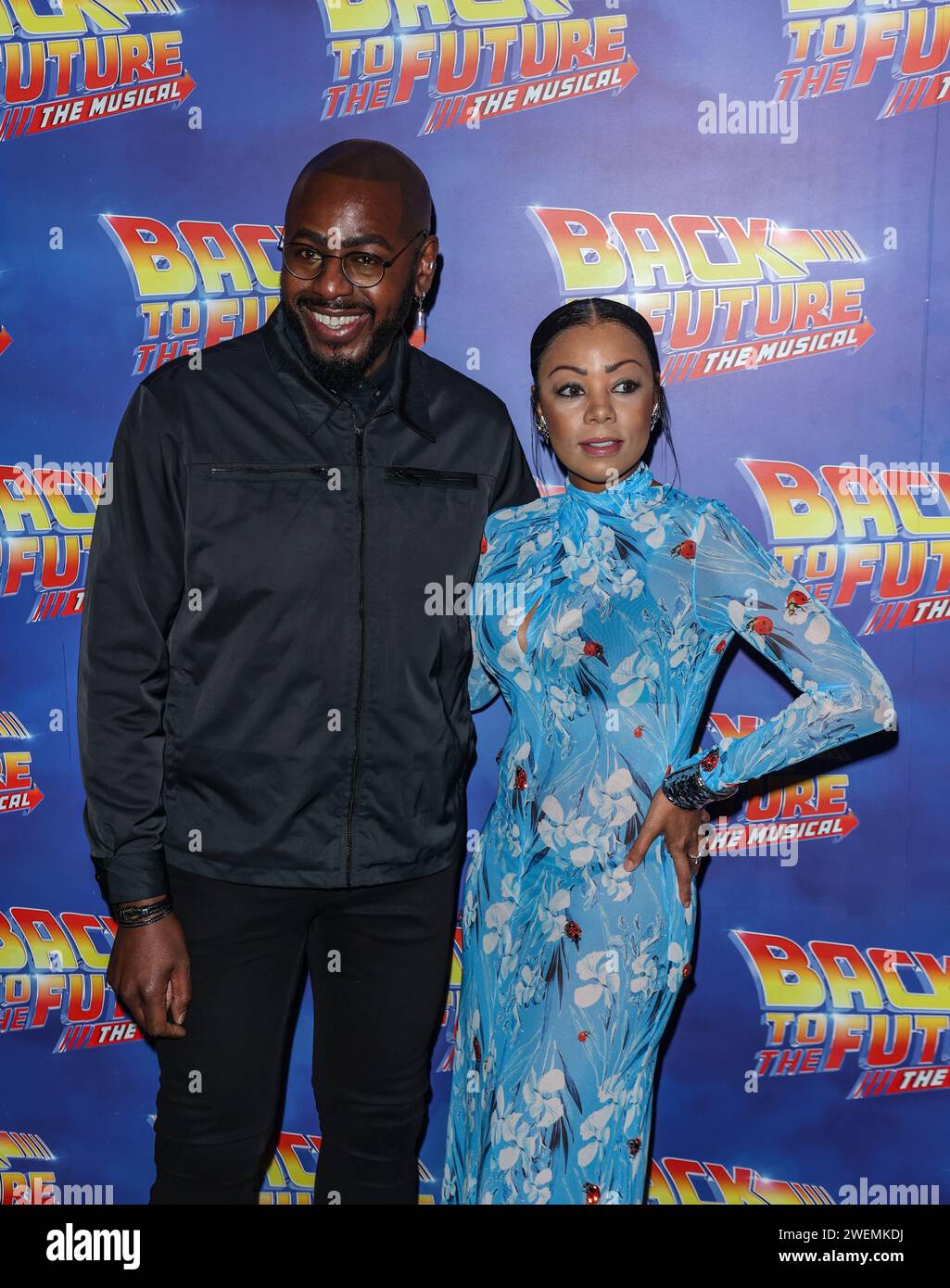 London, UK. 25th Jan, 2024. Ben Ofoedu and Precious Muir seen attending ...