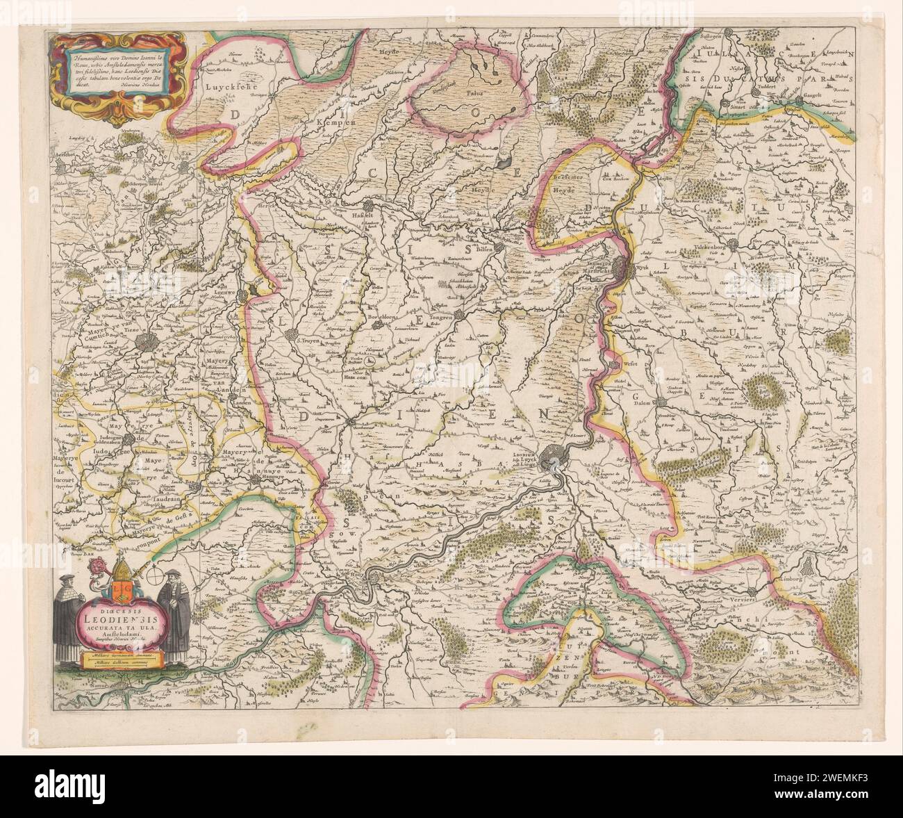 Map of the Princes Disower Liège, Anonymous, 1633 print Map of the ...
