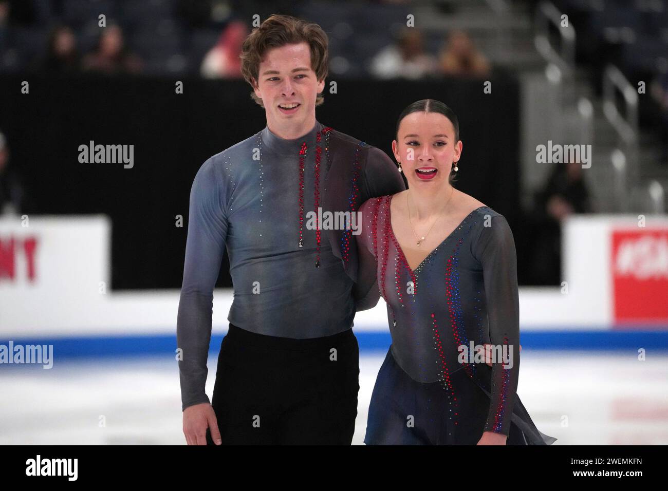 COLUMBUS, OH - JANUARY 25: Isabelle Martins and Ryan Bedard after ...