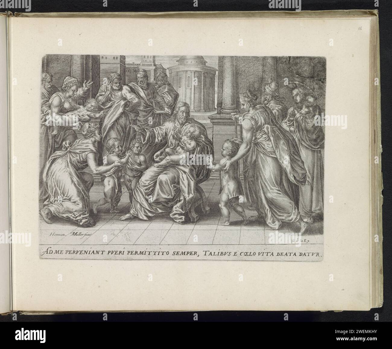 Christ blesses the children, 1585 print Christ blesses the children who ...