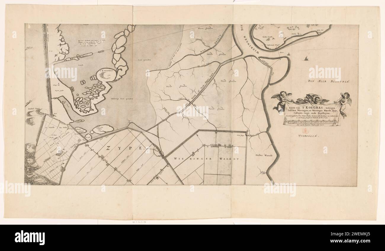 Map of the polder Het Koegras (bottom part), Frederik de Wit, after ...