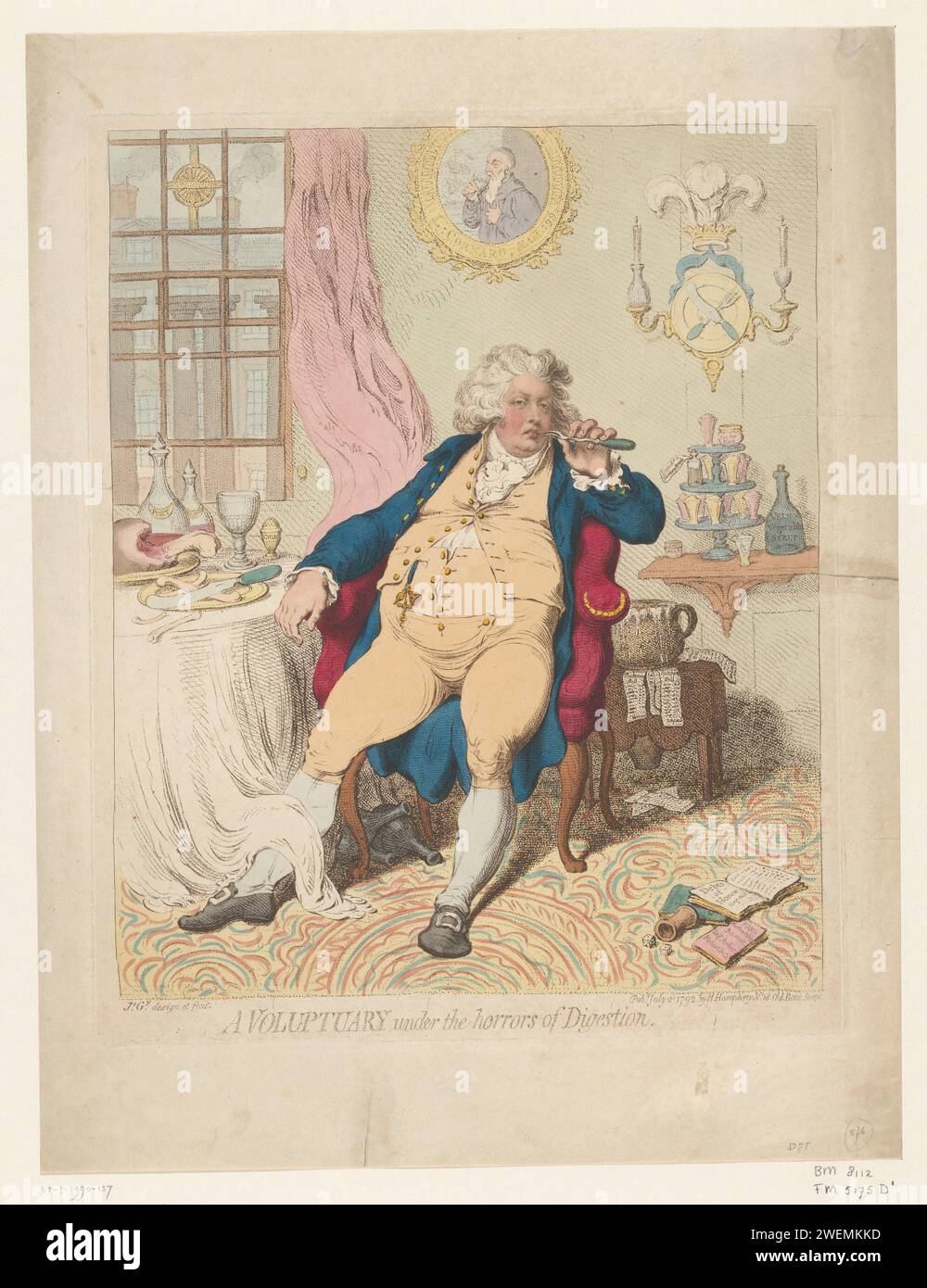 Cartoon on George IV, 1792, James Gillray, 1792 Cartoon on the Prince ...