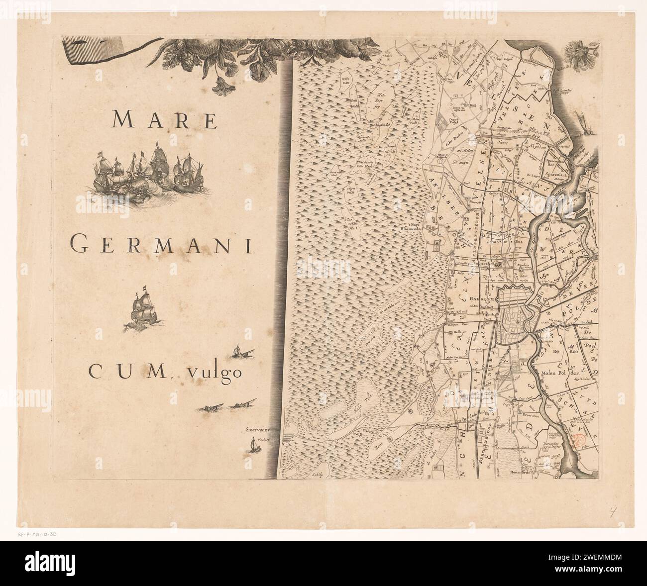 Map of the Rijnland Water Board (fourth part), Cornelis Danckerts (I), 1687 print Fourth part of ...