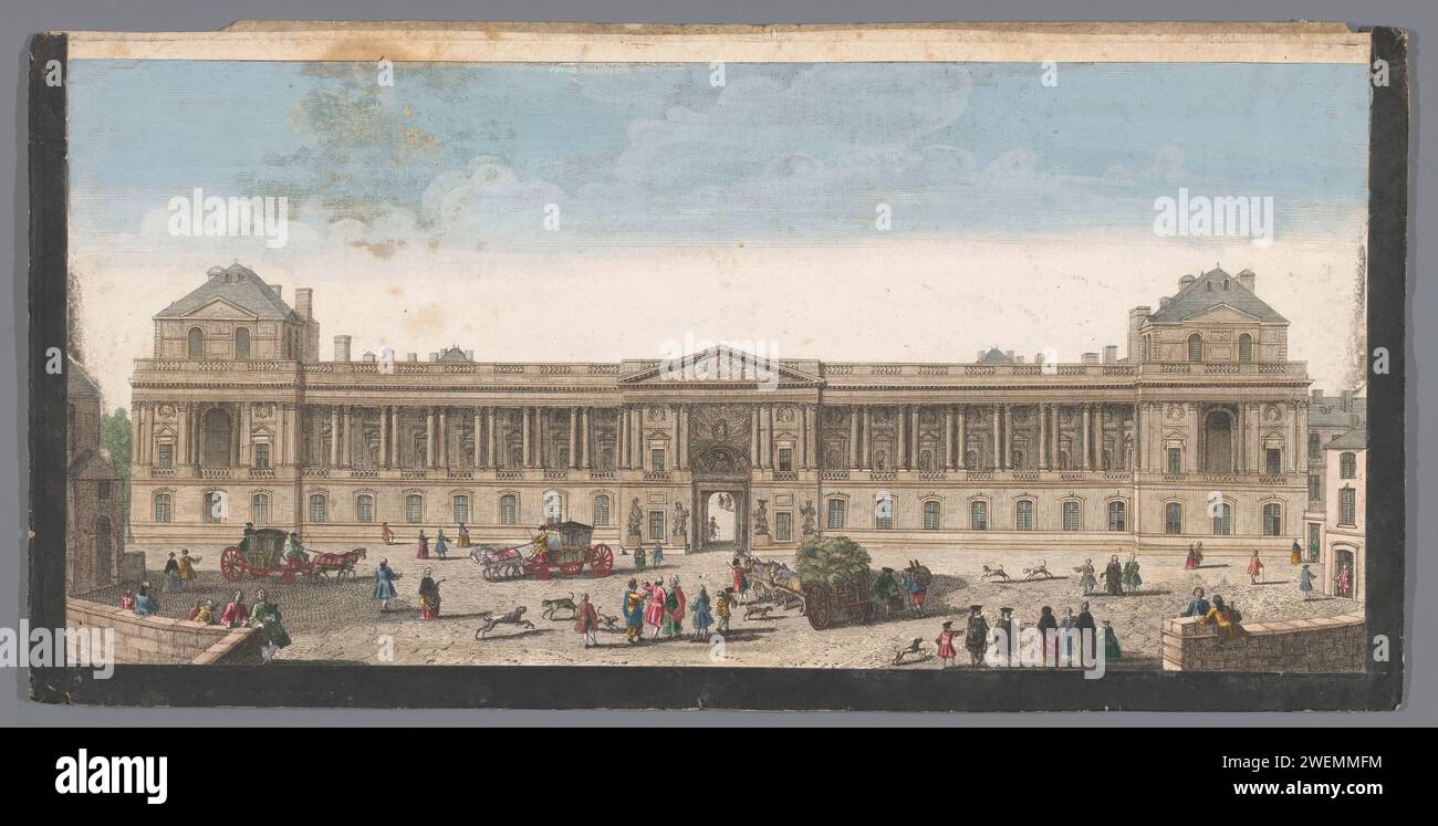 View of the Palais du Louvre in Paris, Anonymous, 1700 - 1799 print ...