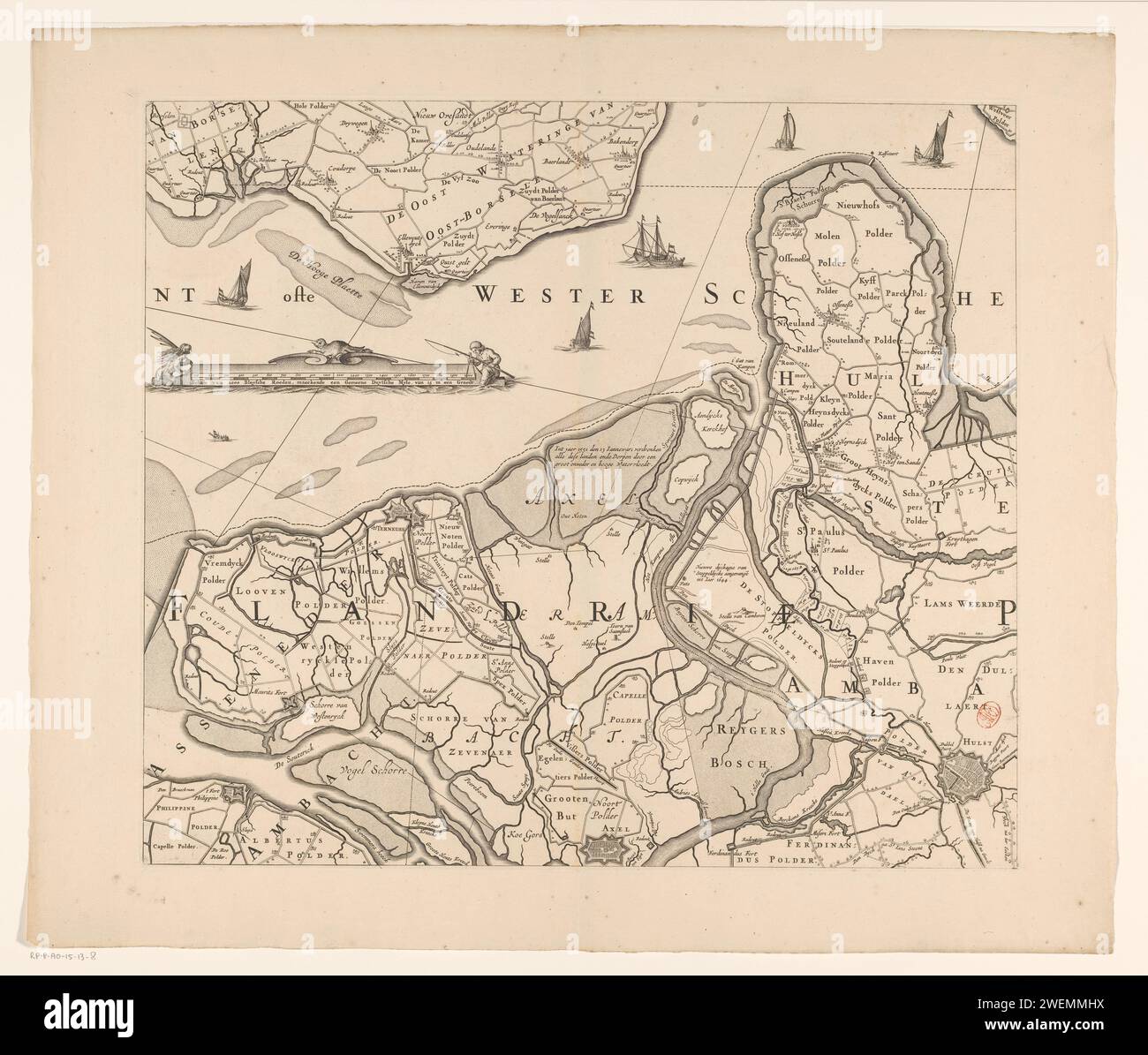 Map of Zeeland (eighth part), Anonymous, After Claes Jansz. Visscher ...