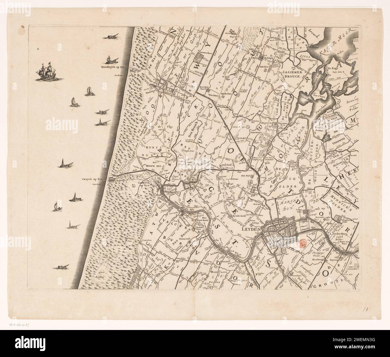 Map of the Rijnland Water Board (Tenth Part), Cornelis Danckerts (I ...