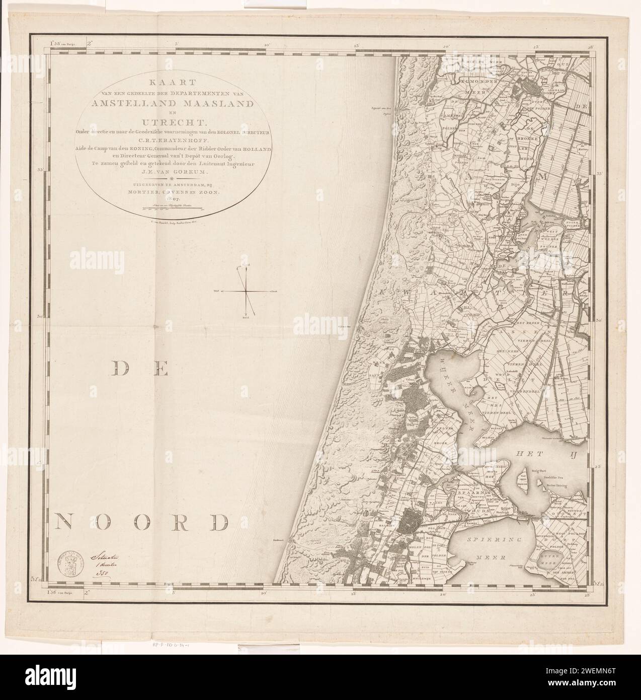 Part of a map of the Departments Amstelland, Maasland and Utrecht ...