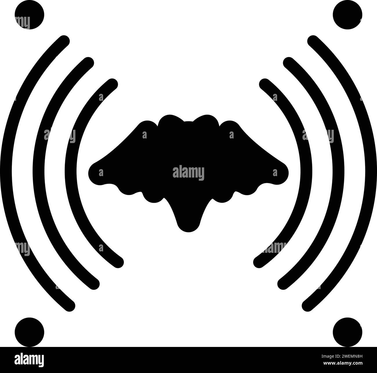 Echolocation bat illustration Black and White Stock Photos & Images - Alamy