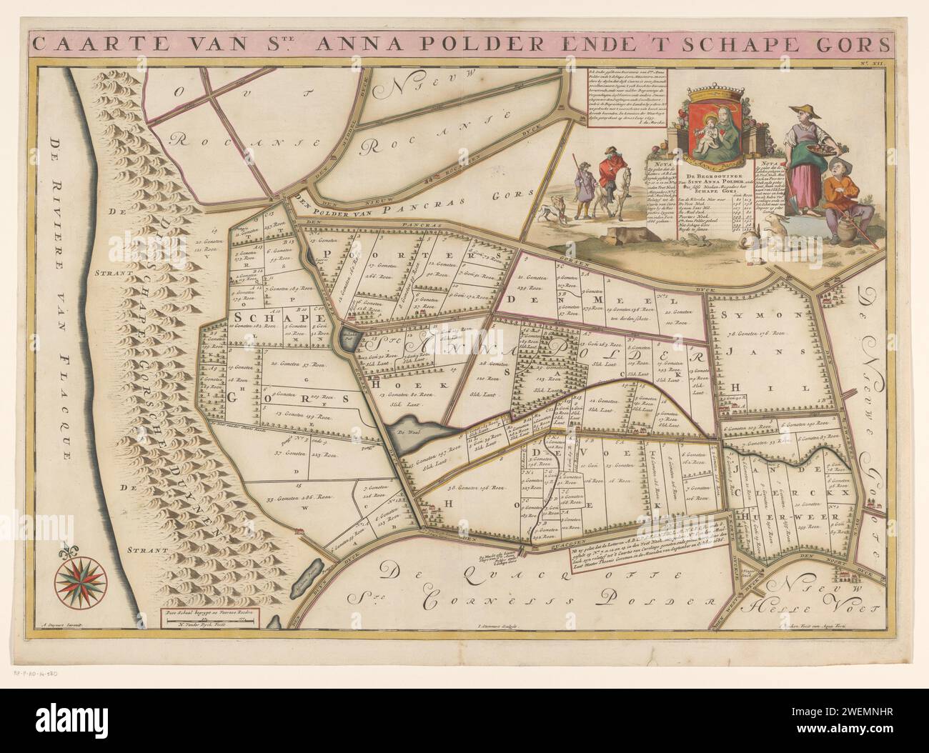 Map of the Sint-Annapolder and the Schapengors, Jan voters, After A ...