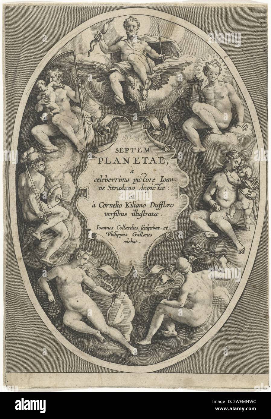 Title print of a series about the Seven Planets, Jan Collaert (II ...
