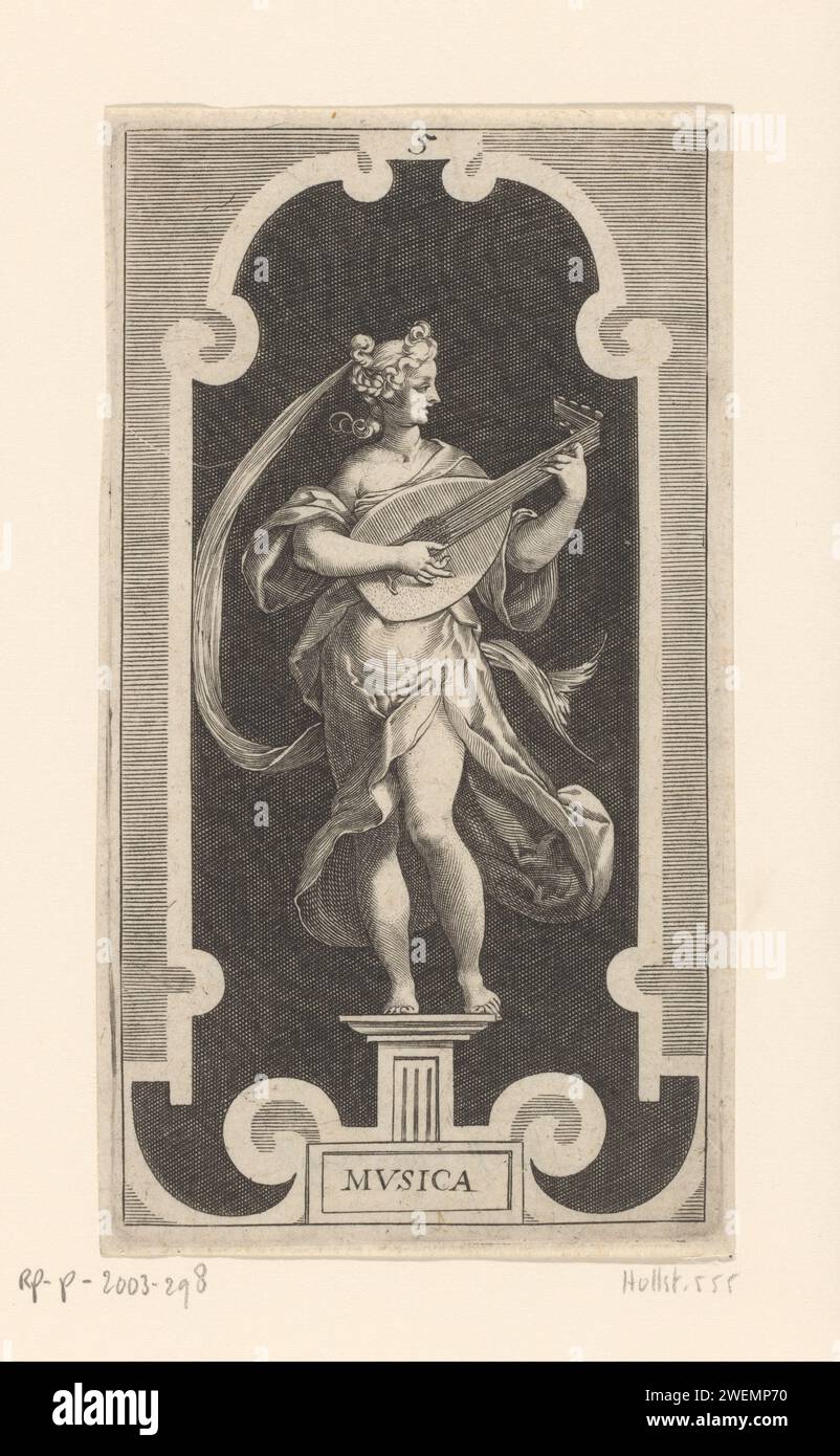 Personification of Music, Lucas Kilian, 1640 - 1708 print paper ...